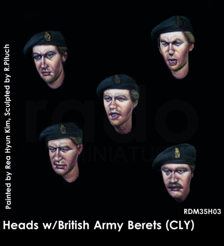 Rado Miniatures 35H03 Heads w/British Army Berets (County London of Yeomanry badge)