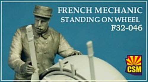 Copper State Models F32-046 French Mechanic Standing On Wheel WWI Figures
