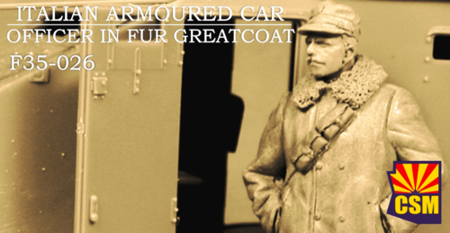 Copper State Models F35-026 Italian Armoured Car Officer In Fur Greatcoat