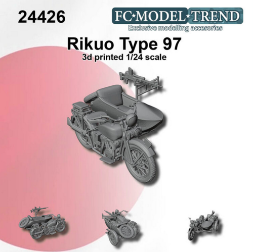FC ModelTrend 24426 Rikuo Type 97, japanese motorcycle with sidecar