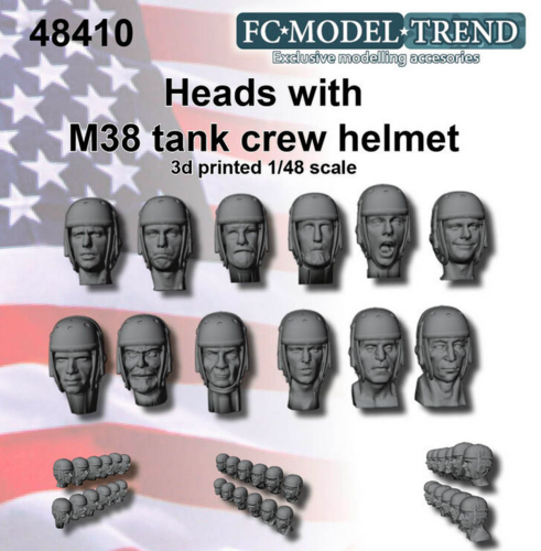 FC ModelTrend 48410 USA WWII heads with M38 helmet