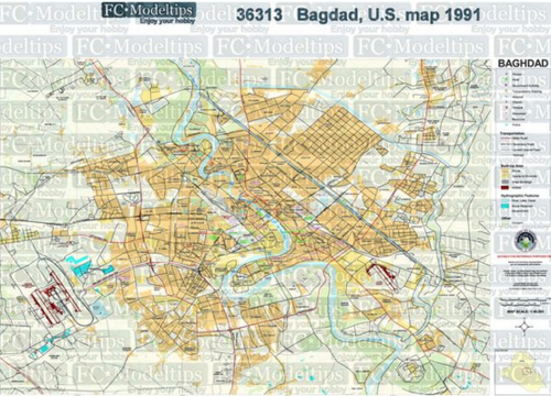 FC ModelTrend 36313 Self adhesive paper base, U.S. map of Bagdad 1991