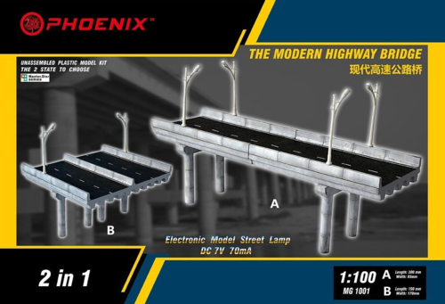 Phoenix Model MG1001 The Modern Highway Bridge with Electronic Model Street Lamp 2 in 1