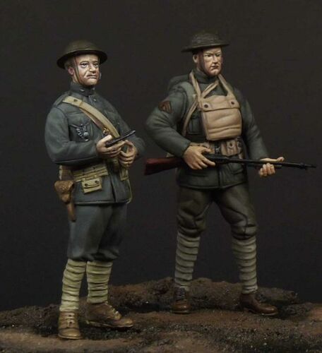 Corpus 35027 USMC officer & soldier (WWI)