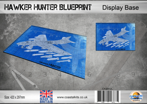 Coastal kits S912L Large Hawker Hunter Blueprint Base 420 x 297mm