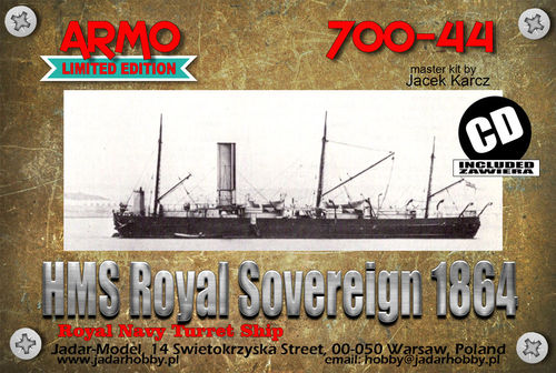 Armo 700-44 HMS Royal Sovereign, 1864 - Royal Navy turret ship