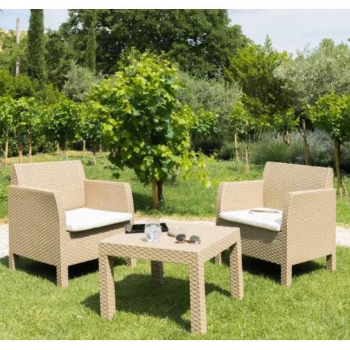 Garnitura baštenska matilde cappuccino set (2 fotelje i sto)