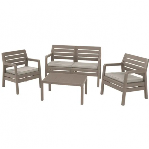 Set delano sto/dve stolice/sofa cappuccino/sand