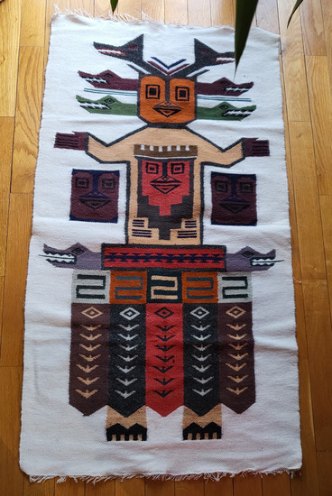 Vuneni ćilim / staza- ručno tkan, NOV iz Meksika