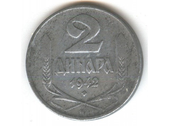 2 dinara 1942 XF/aUNC