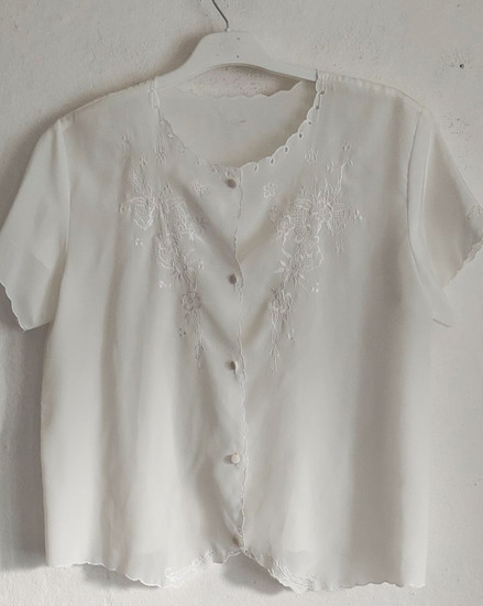 Vintage vezena svilena bluza vel.L/XL