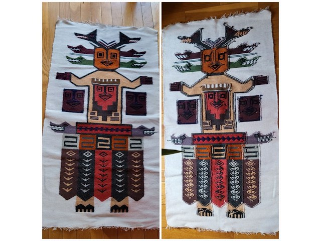 Vuneni ćilim / staza- ručno tkan, NOV iz Meksika