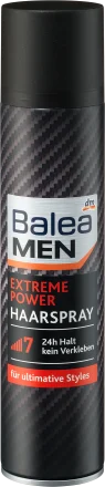 Balea MEN
EXTREME POWER lak za kosu u spreju za muškarce, jačina: 7, 300 ml