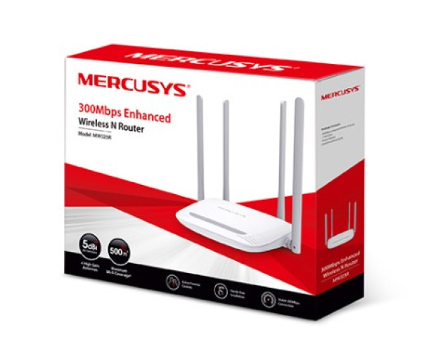 LAN Router Mercusys MW325R 300Mbps Enhanced Range Wireless N Router (44152)