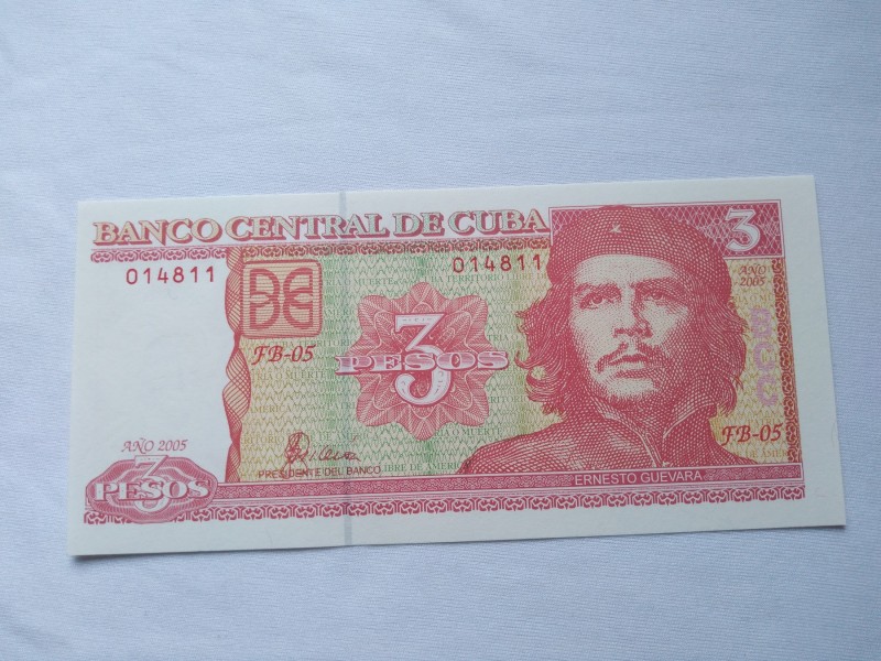 Куба 3 пезоса,УНЦ,Че Гевара