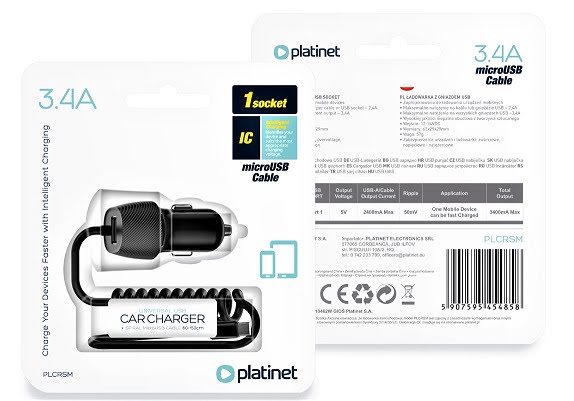 PLATINET punjač PLCRSM za auto micro USB (ODC)