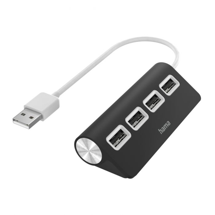 USB 2.0 HUB 1:4, 480 Mbit/S, Crni