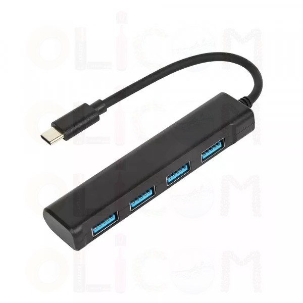 USB hub MARK 4 konektora, 3.0 USB C crni