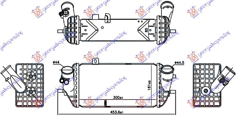 HLAD. INTERC. 1.1-1.4 CRDI (300x161x85)