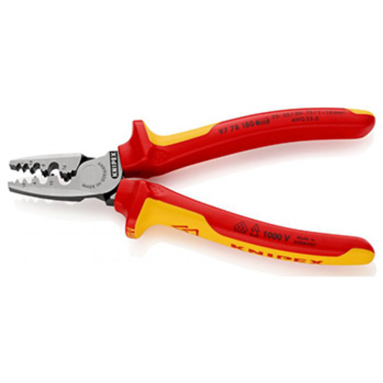 Knipex – Klešta za krimpovanje hilzni (kablovskih završetaka) 1000V VDE 180mm – 97 78 180