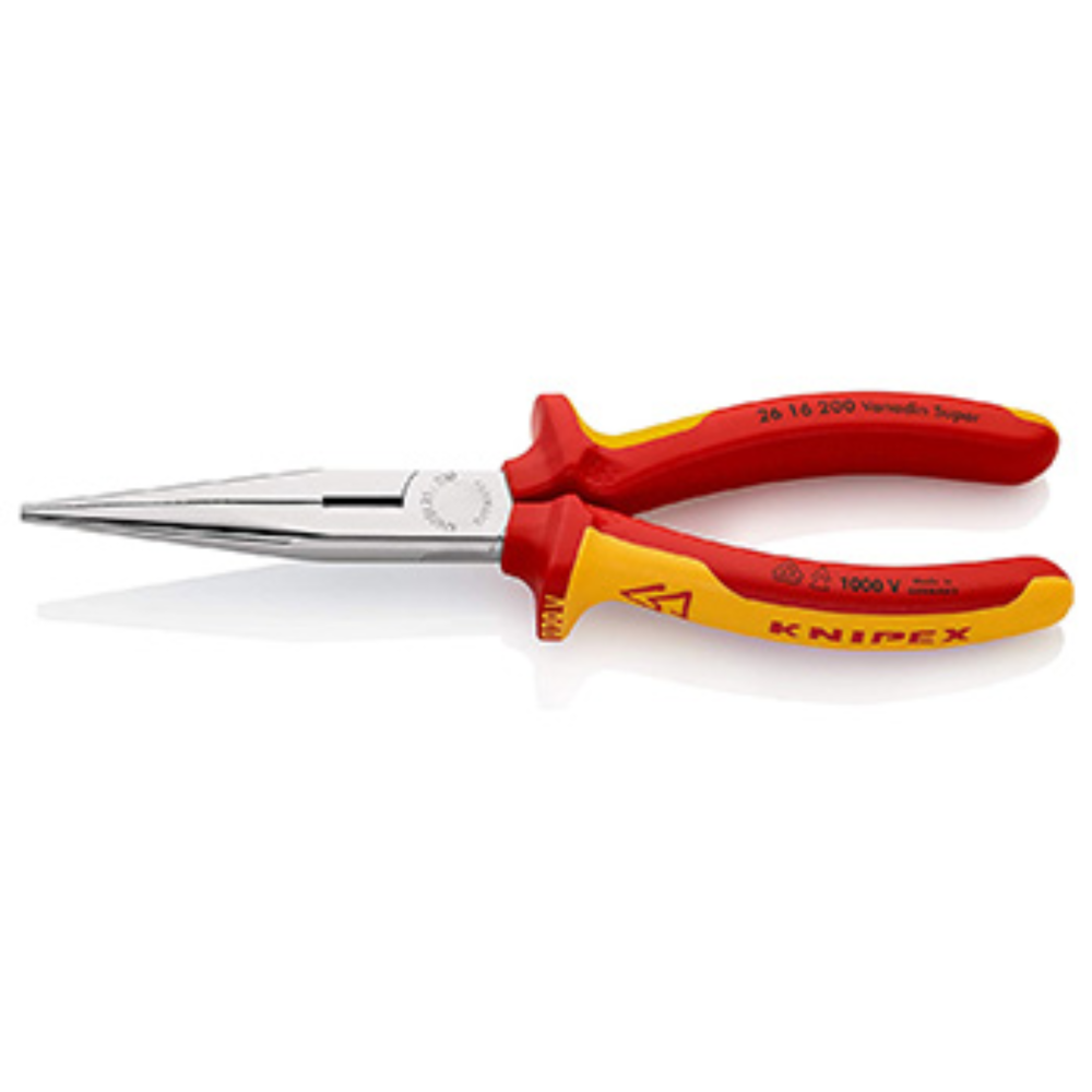 Knipex – Klešta špic prava 1000V VDE 200mm u blister pakovanju – 26 16 200 SB
