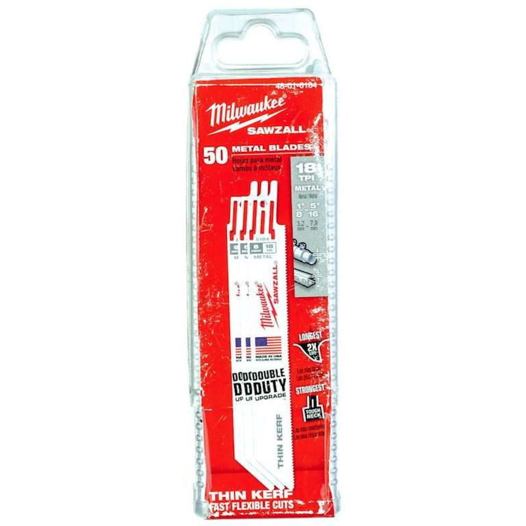 Milwaukee – Listovi sabljaste testere za metal 150 mm, 18 TPI, 50 kom – 48016184