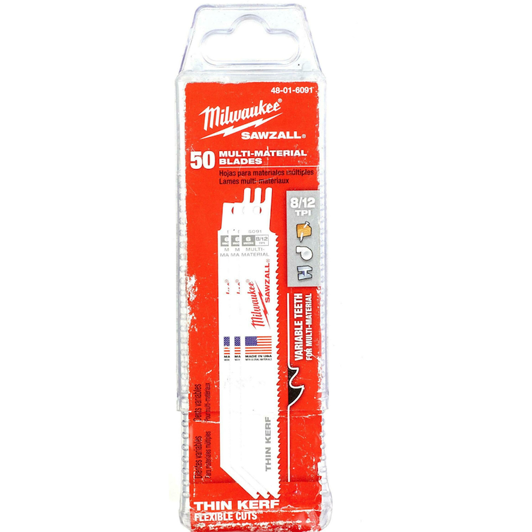 Milwaukee Listovi sabljaste testere, univerzalni 150 mm, 8/12 TPI, 50 kom, 48016091