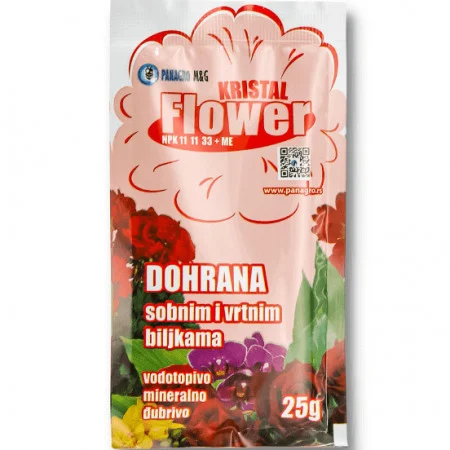 Prihrana - đubrivo za sobne i vrtne biljke Kristal flower 11-11-33+ME 25g - 30kom.