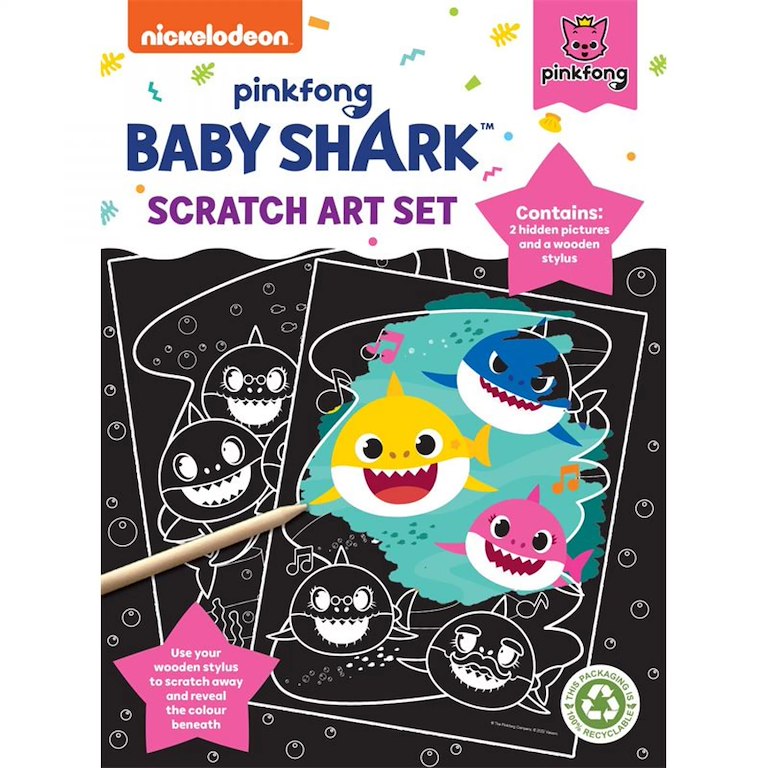 BABY SHARK SCRATCH ART SET 41403