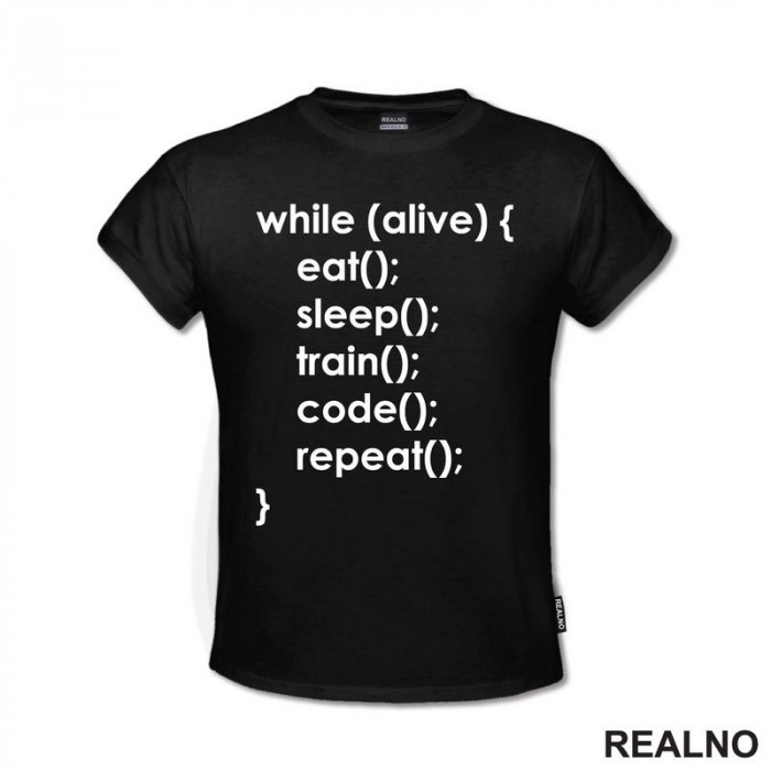 EAT, SLEEP, TRAIN, CODE, REPEAT - GEEK - MAJICA