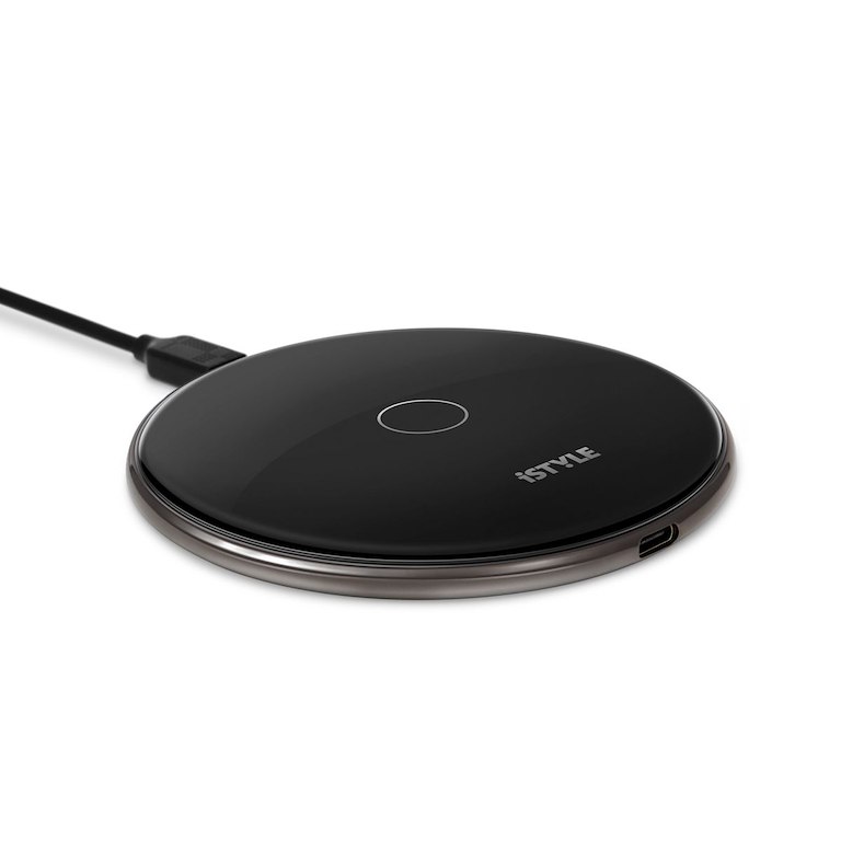 iSTYLE Wireless charging pad 15W + Adapter - black