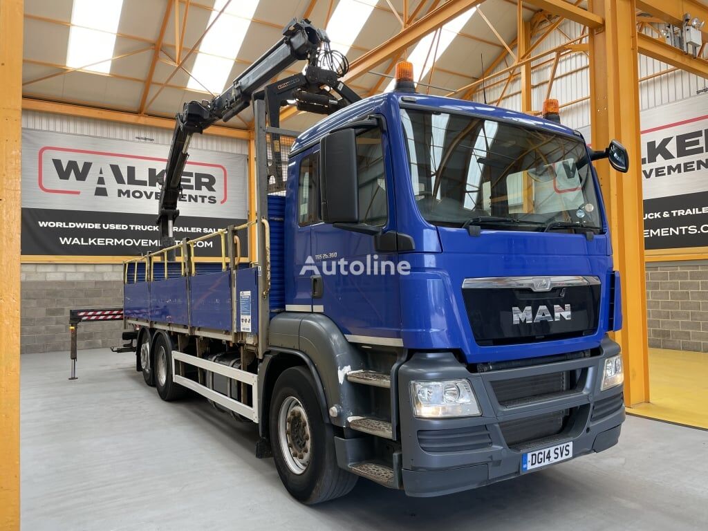 MAN TGS 26.360, 6X2 26 TONNE DRAWBAR SPEC BRICK GRAB – 2014 – DG14 S kamion s ravnom platformom