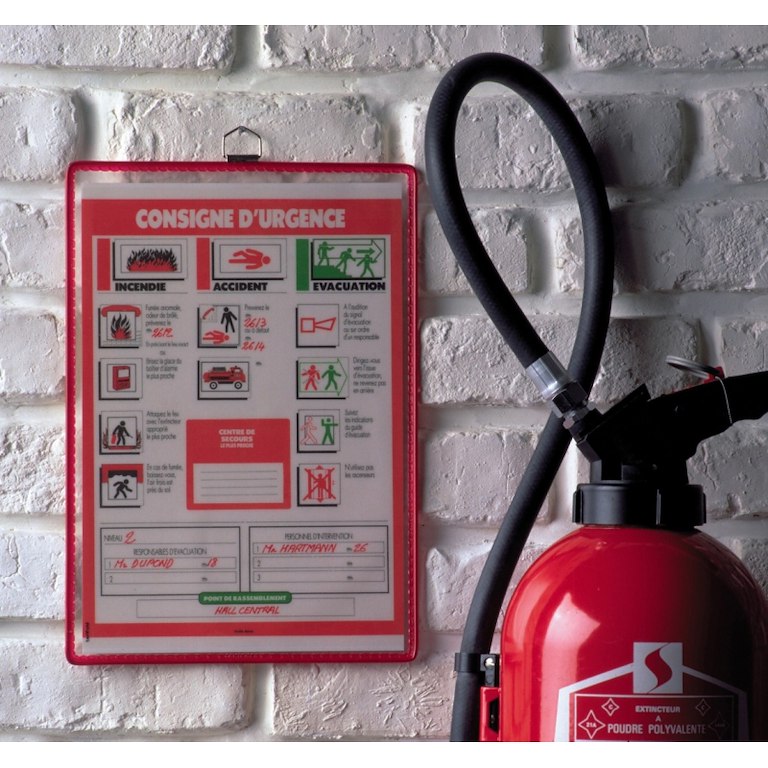 Ramovi sa folijom za kačenje na zid A4 uspravni pak. 1/5 Tarifold crvena