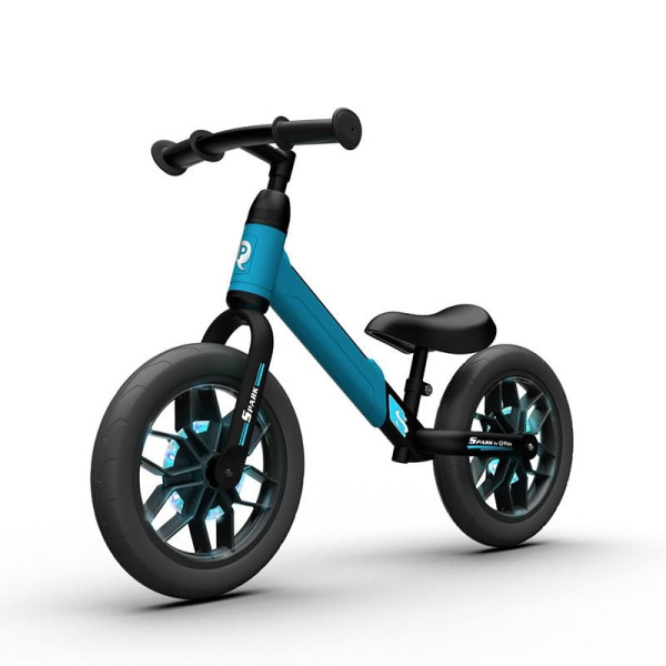 Balans bicikl QPlay Spark sa LED svetlima i punim gumama – plavi, 7542