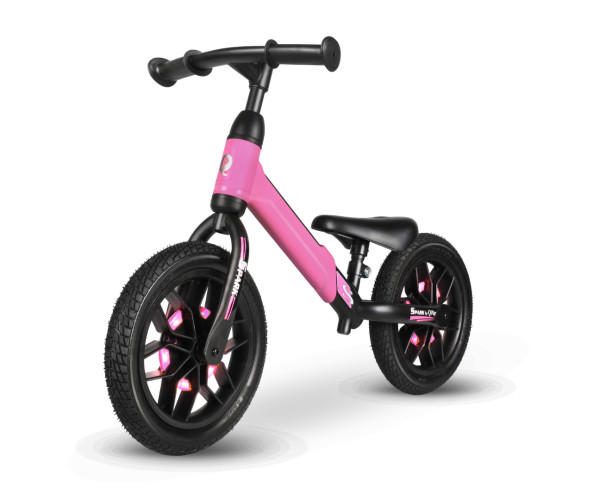 Balans bicikl QPlay Spark sa LED svetlima i punim gumama – roze, 7545