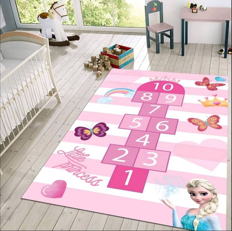 Tepih za decu sa gumenom podlogom 180x120cm – Školica-Princess, TG-072