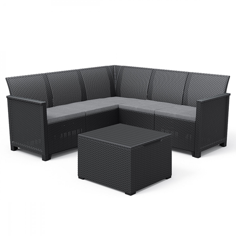 Baštenski set Elodie 5 Seater sa box stolom grafit CU 254097