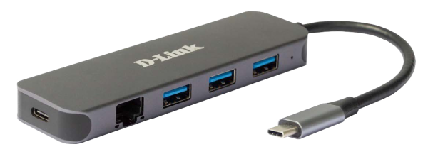 USB HUB D-LINK DUB-2334 5IN1 USB-C – USB3.0X3/GLAN/PD