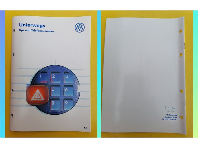 Knjiga 1.2 VW Golf 4 Unterwegs Tips und Telefonnummern
