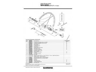 ŽICA SHIMANO WH9000C24TLRLEVA 305MM W/PLUG &amp; WASHER Y4T398020 SHIMANO