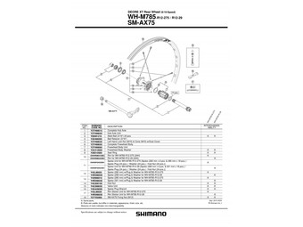 ŽICA SHIMANO WHM785R29 301MM &amp; PLUG/WASHER Y4RD98040 SHIMANO