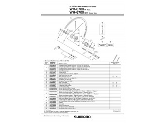 ŽICA SHIMANO WH6700R LEFT 306MM W/PLUG &amp; WASHER Y4FP98100 SHIMANO