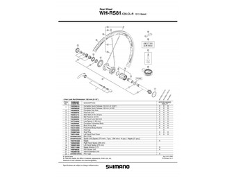 ŽICA SHIMANO WHRS81C35CLR LEFT 270MM Y49NS1000 SHIMANO