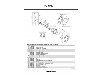 LANČANIK SHIMANO FCM760 44T BLACK Y1F898030 SHIMANO