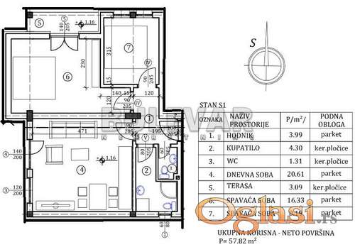 Stan u novogradnji, 58m2 preko puta hotela Tami Residence