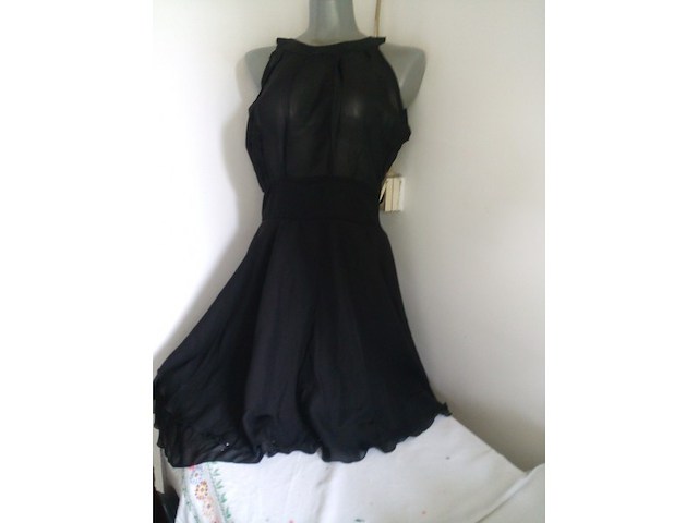 Crna haljina prozirni gornji deo M
