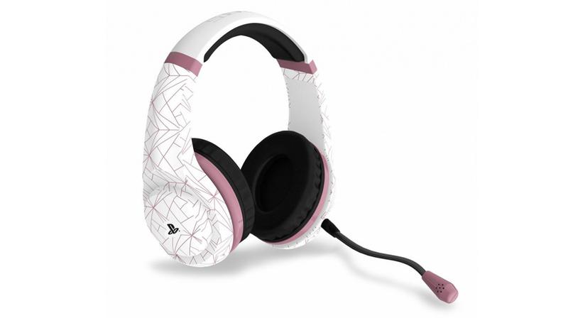 4Gamers PS4 Rose Gold Edition Stereo Gaming Headset - Abstract White