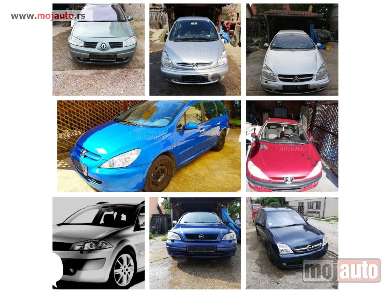 Delovi za Peugeot 206, Peugeot 307, Renault Megane II, Citrojen Xsara Picasso, Citrojen C5, Opel Astra G, Opel Vectra C