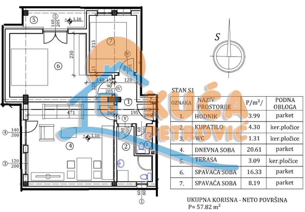 Stan u novogradnji, 58m2 preko puta hotela Tami Residence