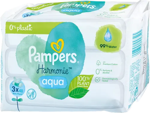 Pampers Harmonie
aqua- baby vlažne maramice, 144 kom